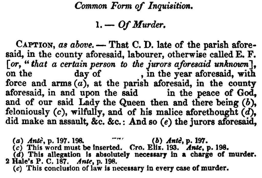 Prosecuting Homicide on the Coroner’s Inquisition – Legal History ...